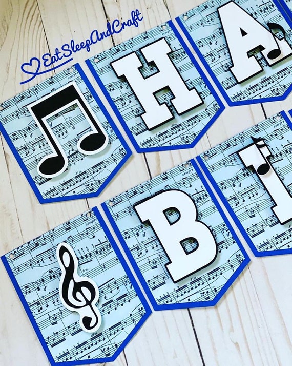 Music Banner Music Note Banner Musical Birthday Music Sheet | Etsy