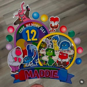 Inside Out Cake Topper, Inside Out Birthday Party, - Etsy