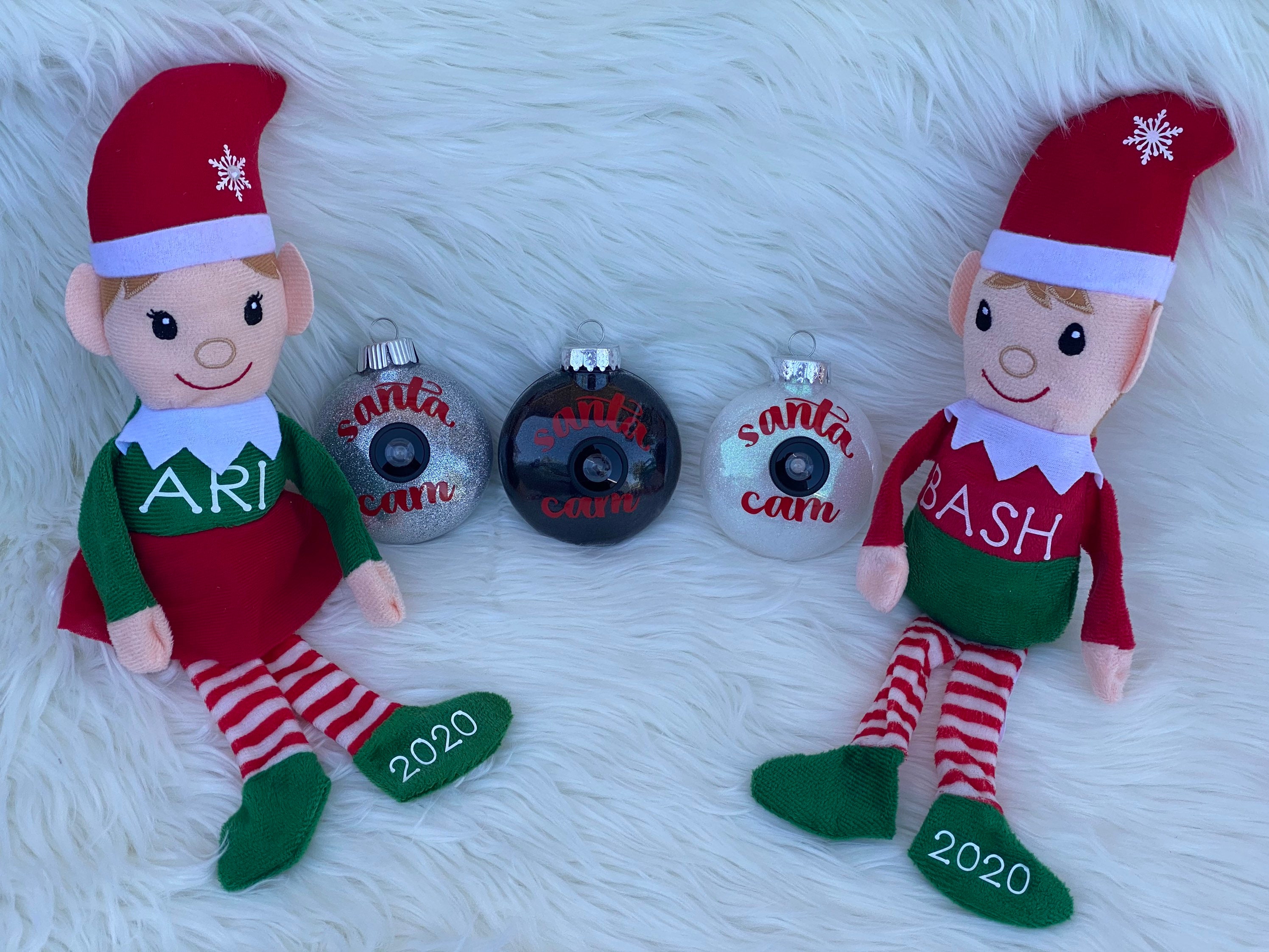 Santa Cam Ornament, Customized Elf Plush, Personalized Christmas Plush ...