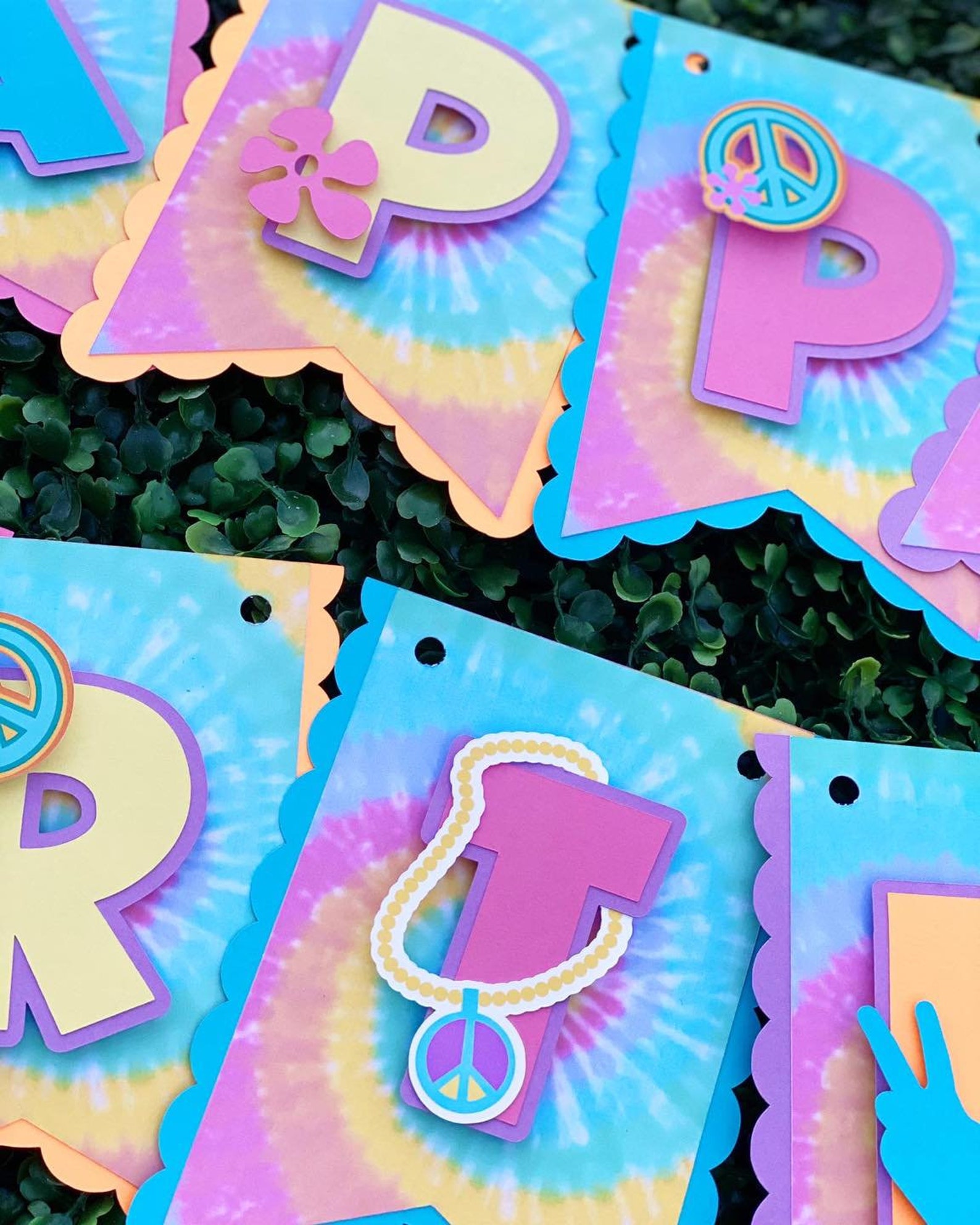Tie Dye Cake Topper, Tie Dye Banner, Tie Dye Favor Boxes, Tie Dye Party ...