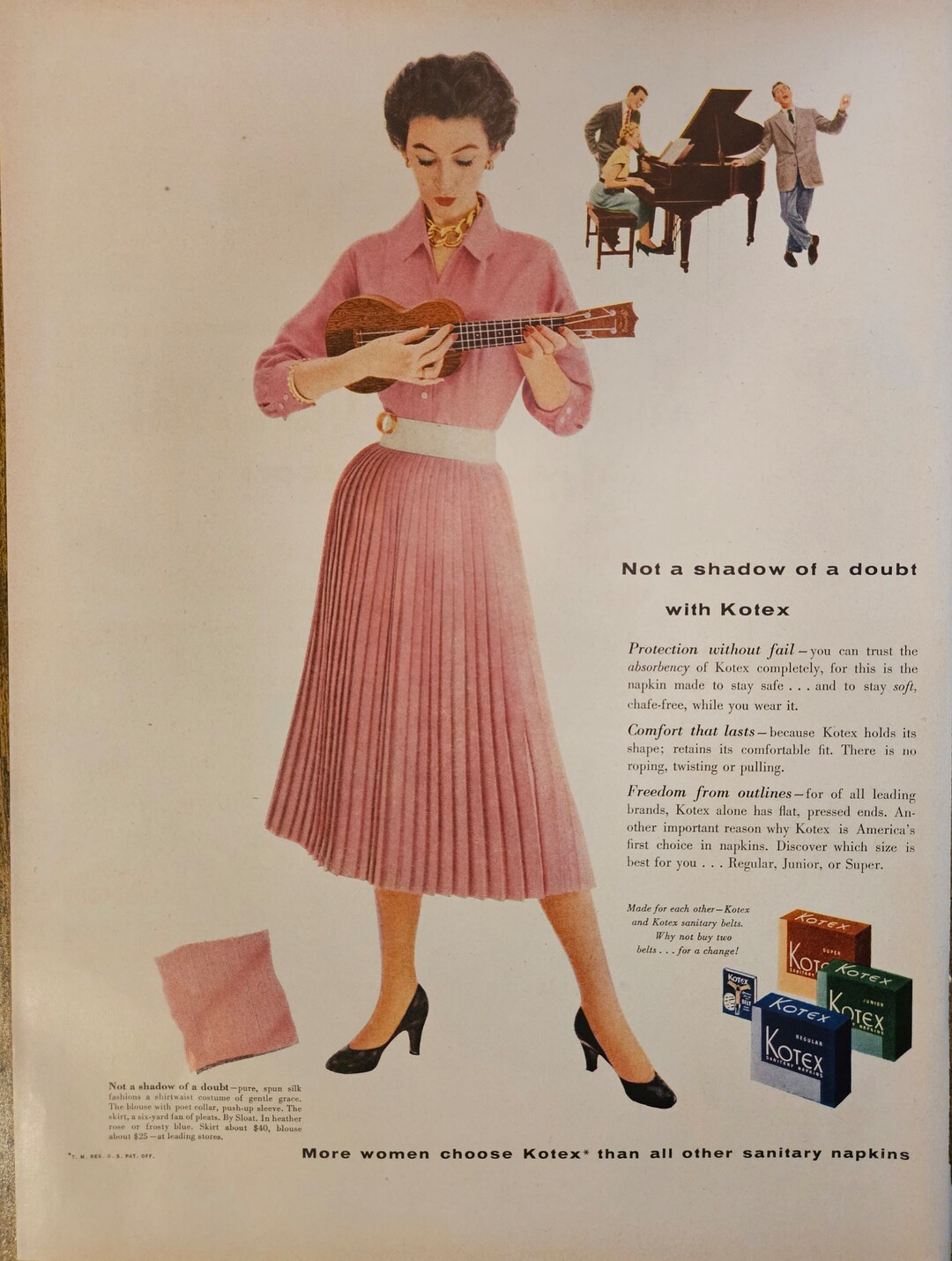 Vintage Kotex Print Ad // 1950s // Retro Decor - Etsy