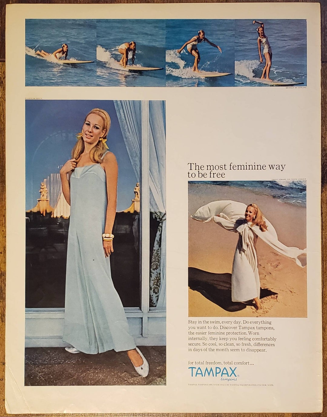 Vintage Tampax Tampon Ad 1967 // Retro Decor - Etsy