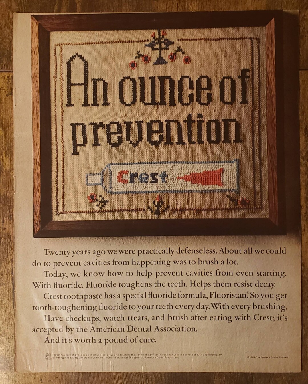 Vintage Crest Toothpaste Ad // 1969 // Retro Decor - Etsy