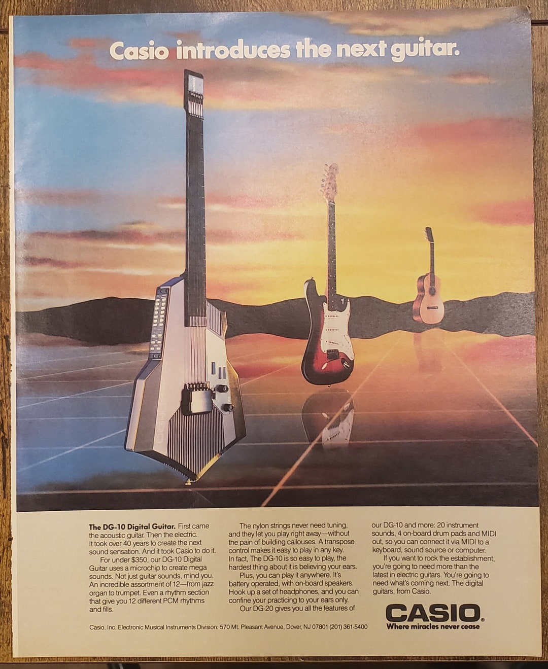 Vintage Casio Digital Guitar Ad // Retro Decor - Etsy