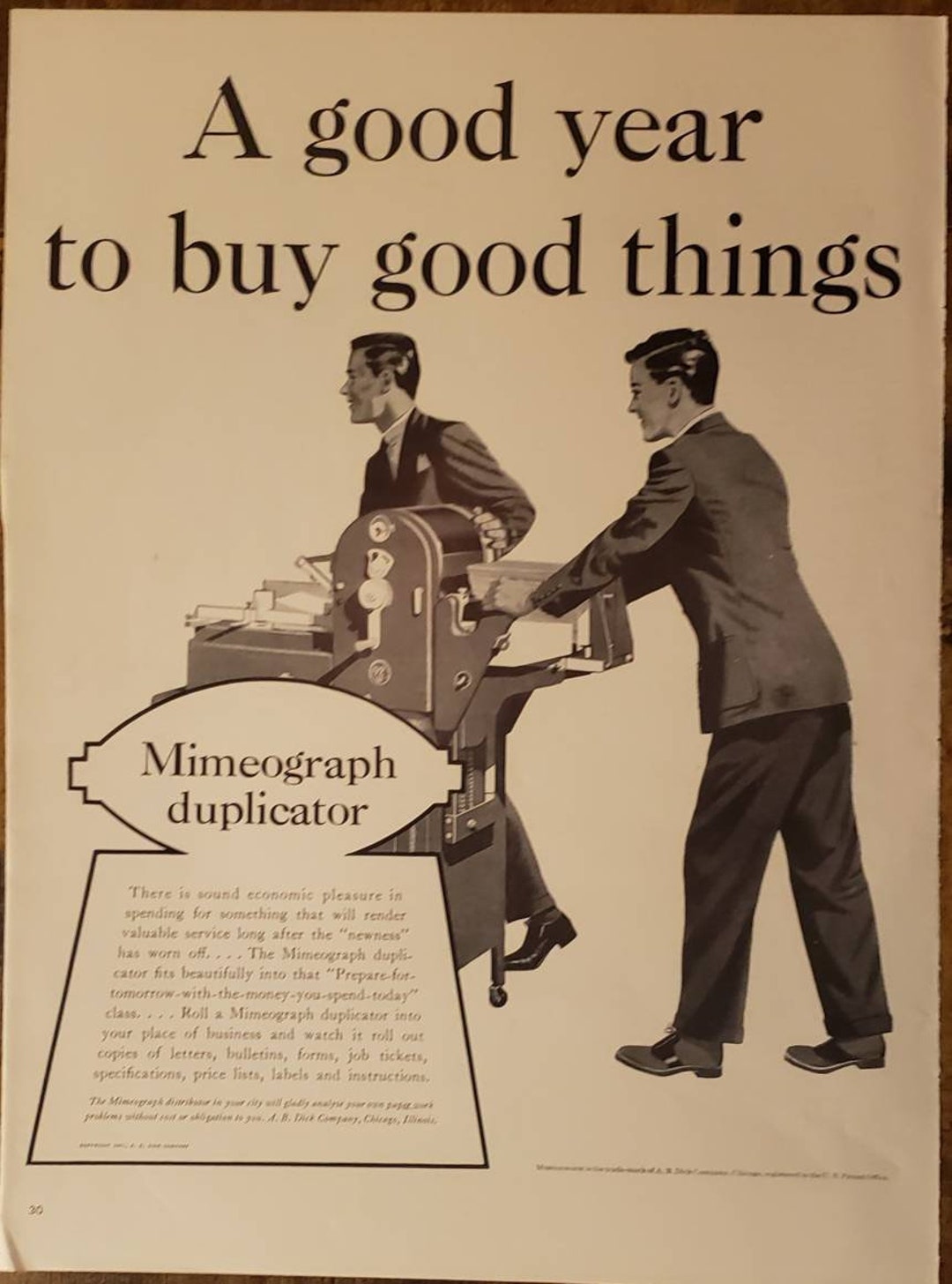 Vintage Mimeograph Machine Ad // 1941 // Retro Decor - Etsy