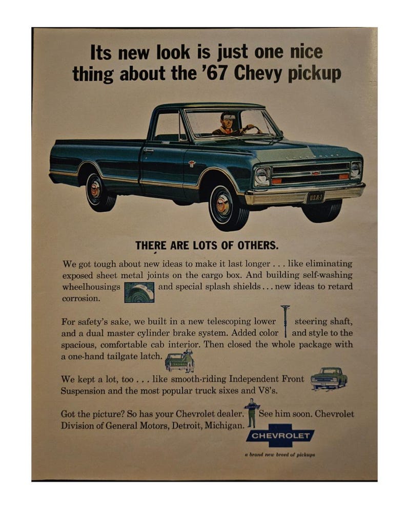 Vintage Chevrolet Print Ad 1960s Retro Decor - Etsy