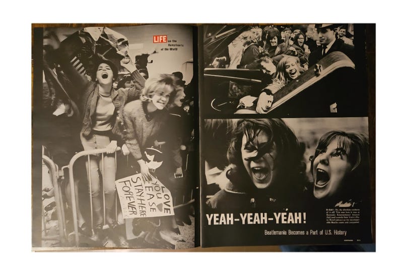 Beatlemania Vintage Magazine Photo Spread // 1960s // Retro Decor - Etsy