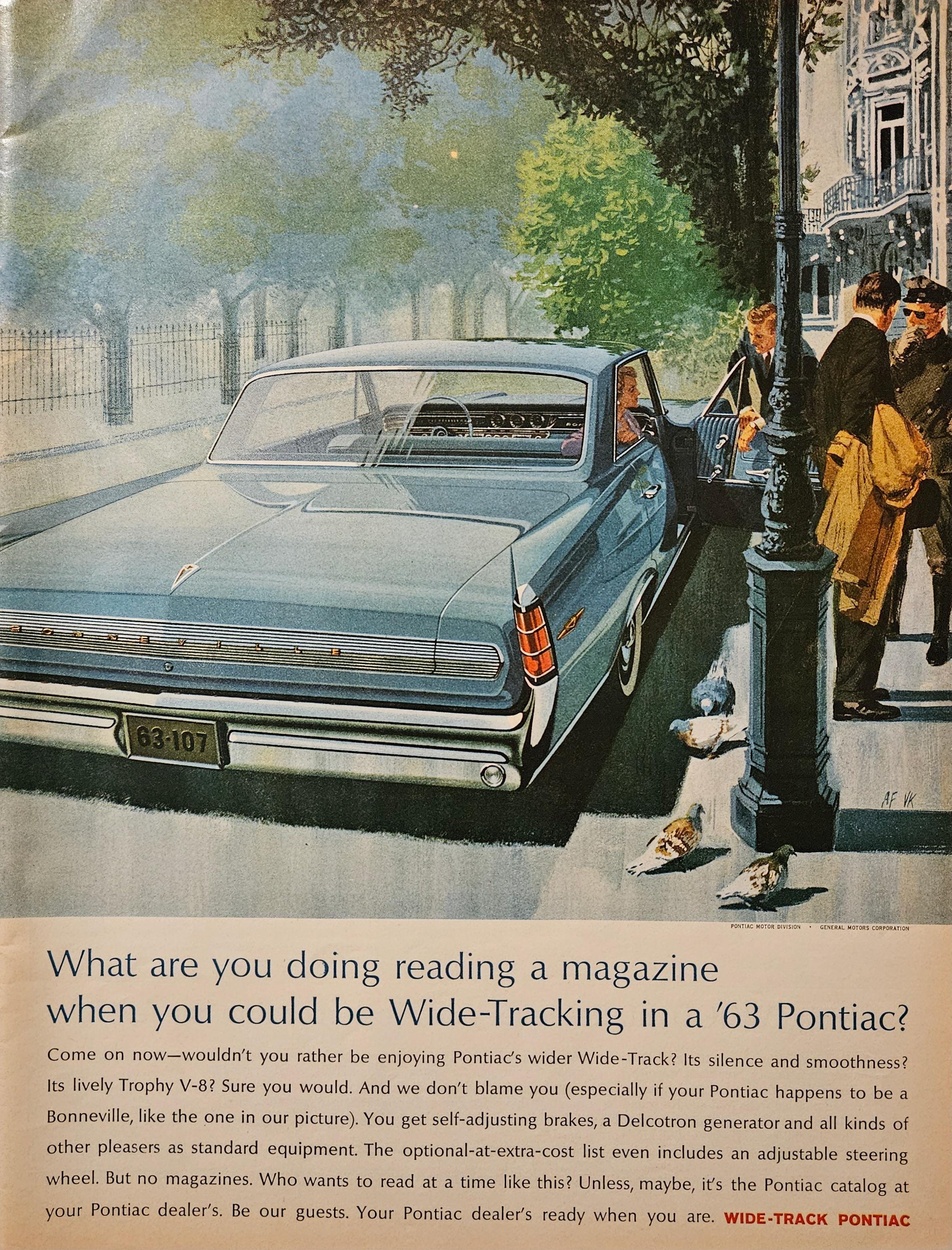 Vintage 1963 Pontiac Print Ad // 1960s // Retro Decor - Etsy