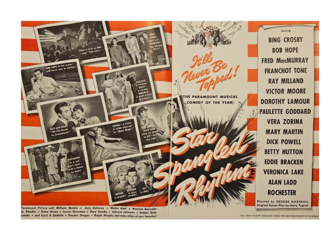 Vintage "star-spangled Rhythm" Movie Print Ad: Bob Hope & Bing Crosby ...