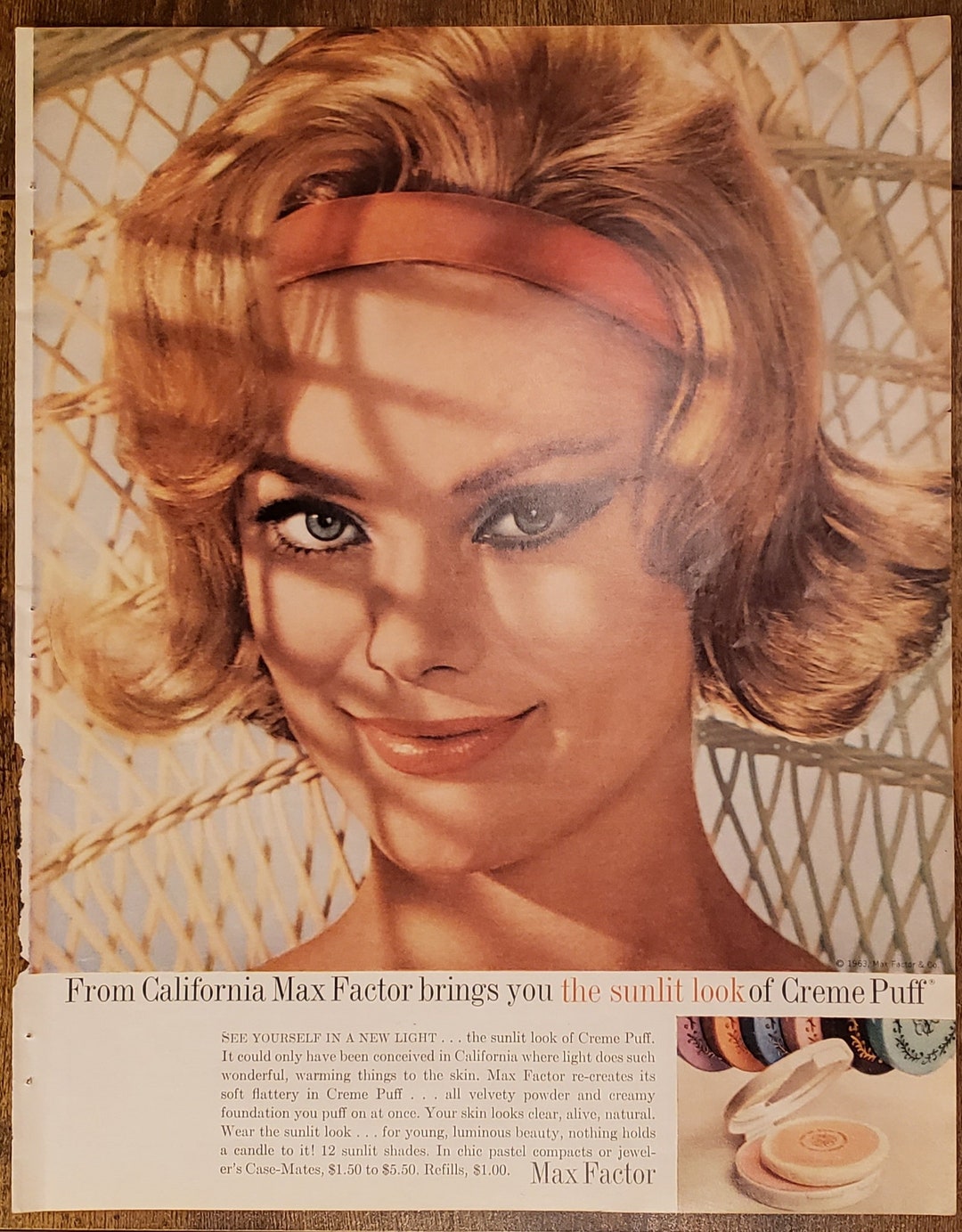 Vintage Max Factor Cosmetics Ad // 1963 // Retro Decor - Etsy