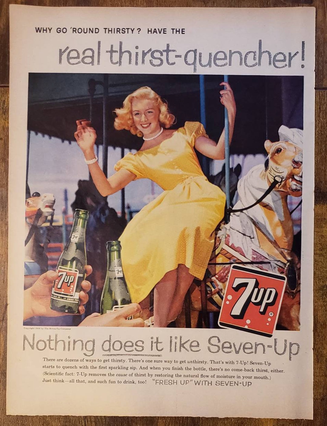 Vintage 7 Up Ad // 1959 // Decoración retro - Etsy México