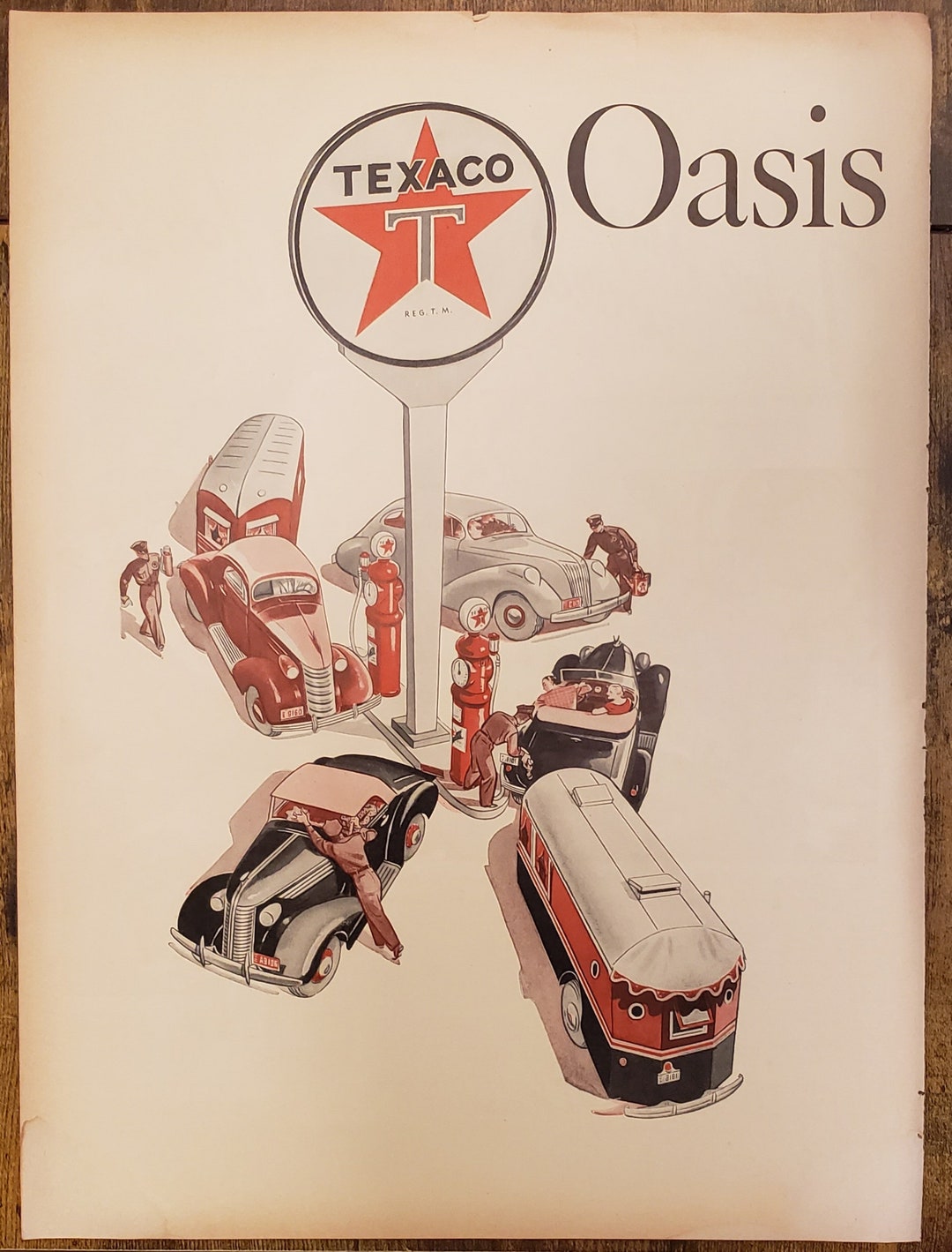Vintage Texaco Ad // 1937 // Retro Decor - Etsy