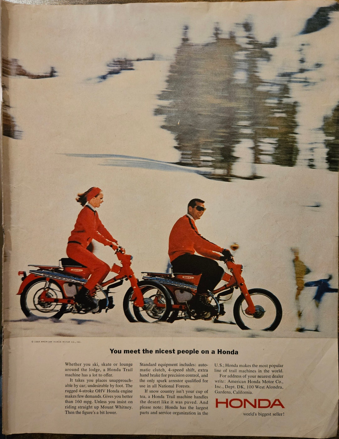 Vintage Honda Motorcycle Ad // 1960s // Retro Decor - Etsy