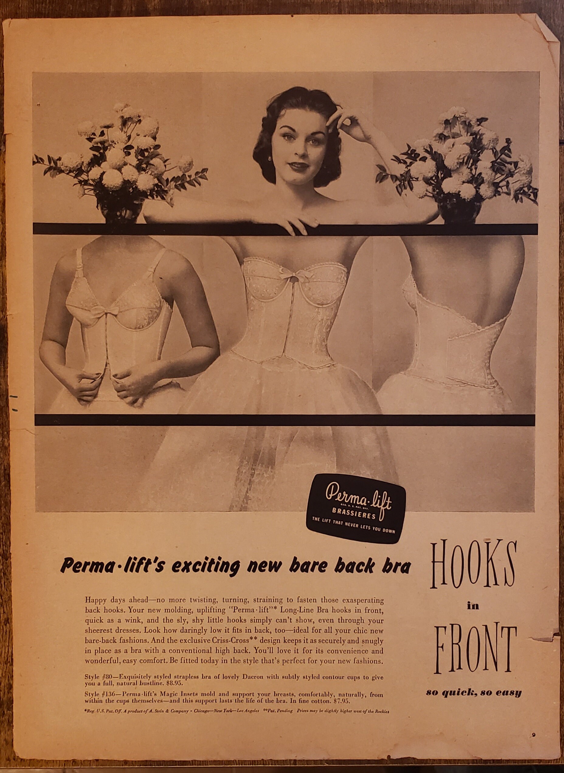 Vintage Perma Lift Bra Ad // 1950s // Retro Decor - Etsy