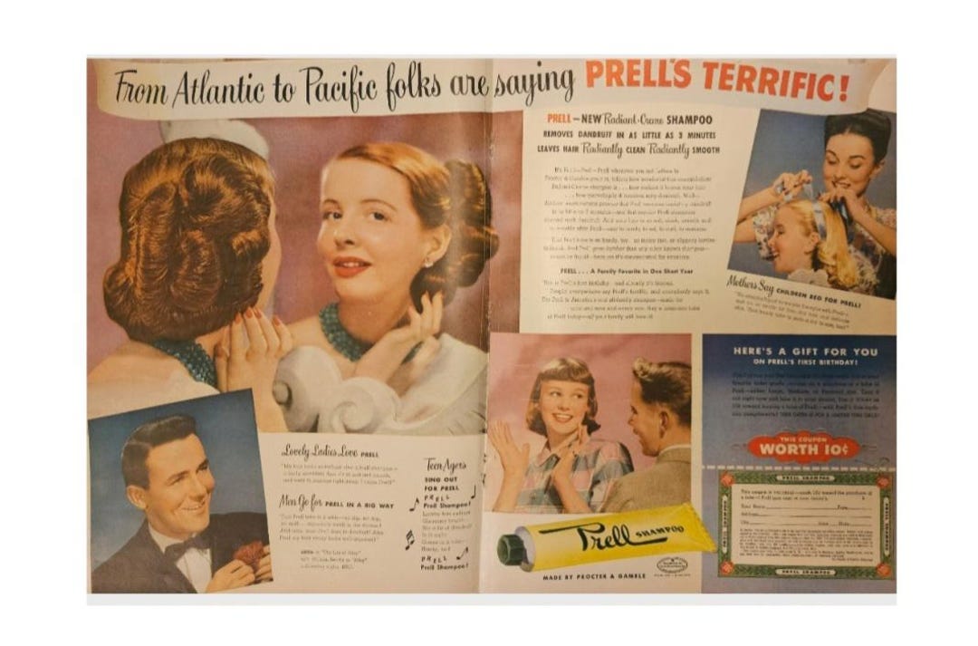 Prell Shampoo Vintage Print Ad 1940s Retro Decor - Etsy