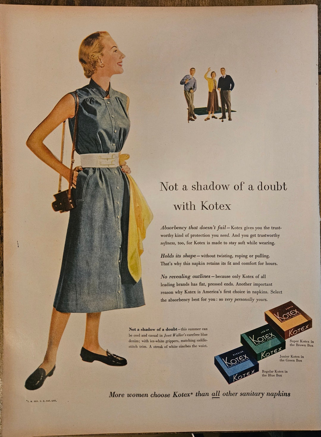 Vintage Kotex Print Ad // 1950s // Retro Decor - Etsy