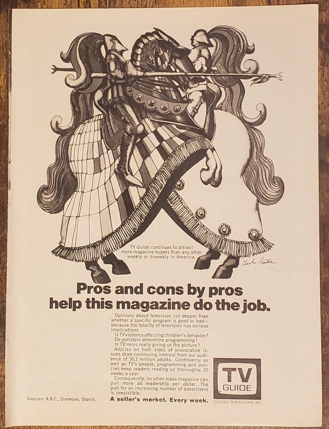Vintage TV Guide Ad // 1969 // Retro Decor - Etsy