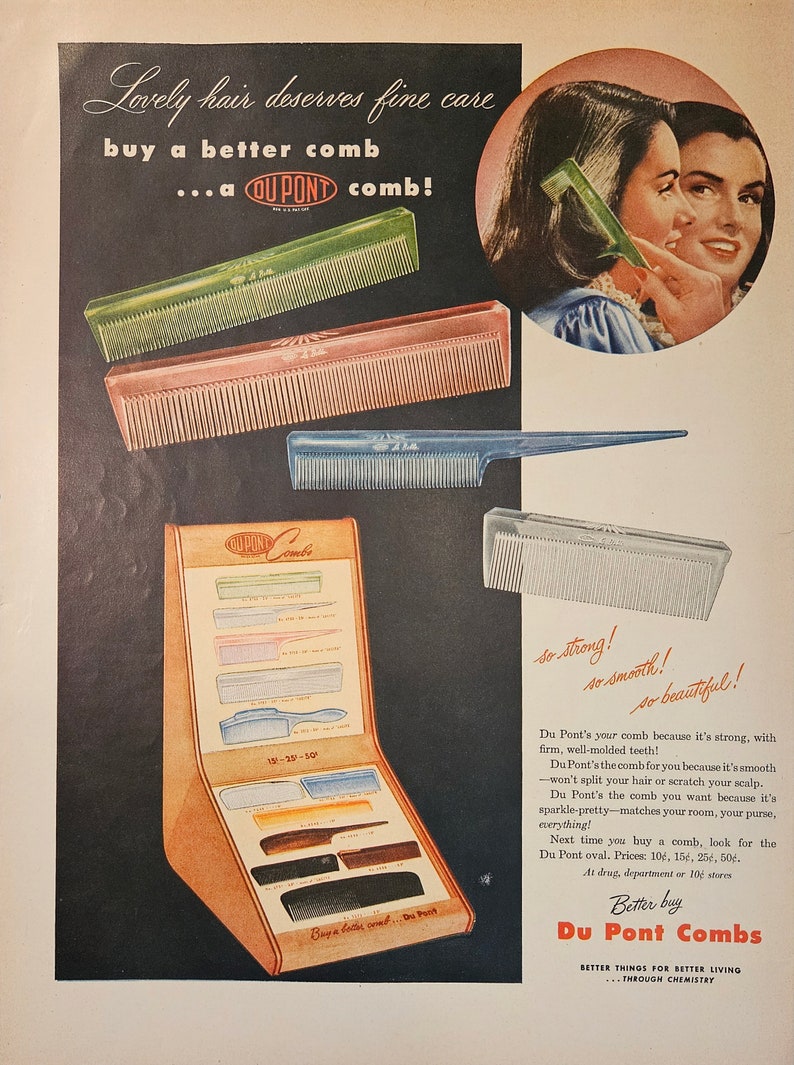 Green Giant Peas/du Pont Combs Vintage Print Ad// 1940s // Retro Decor ...