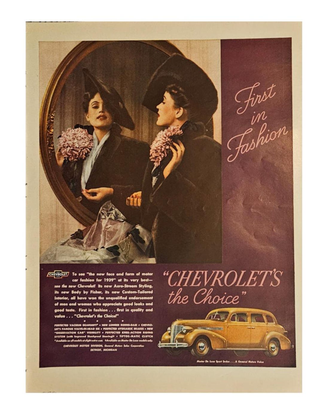 Chevrolet Vintage Print Ad 1930s Retro Decor - Etsy
