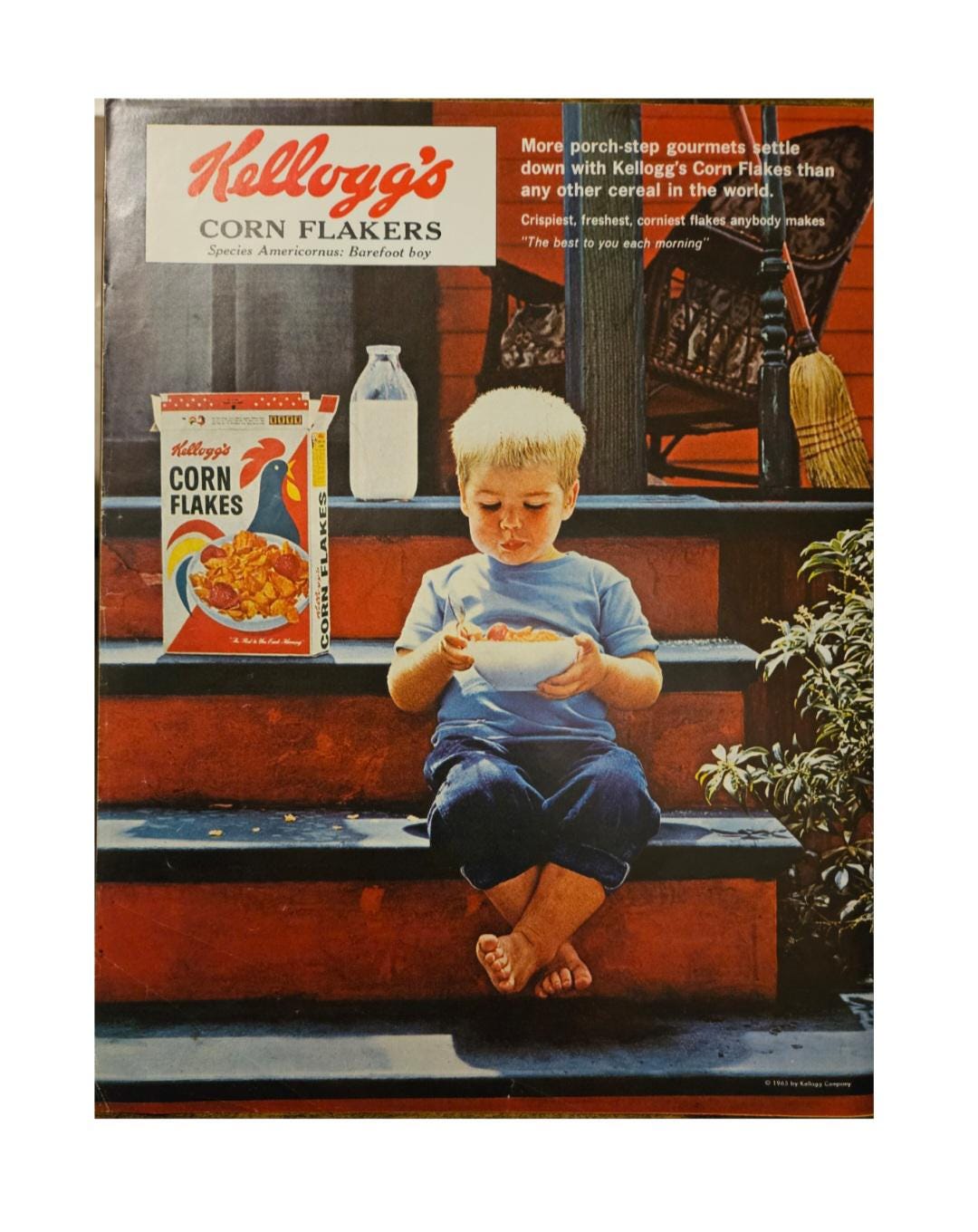 Kellogg's Corn Flakes Vintage Print Ad 1960s Retro Decor - Etsy