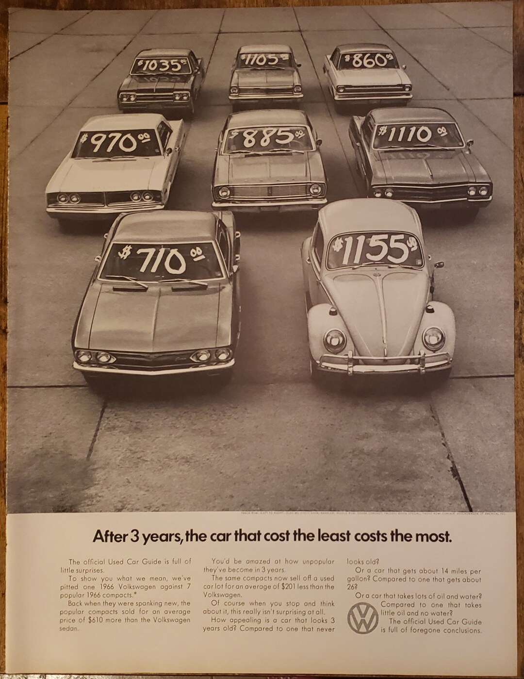 Vintage VW Beetle Ad // 1969 // Retro Decor - Etsy