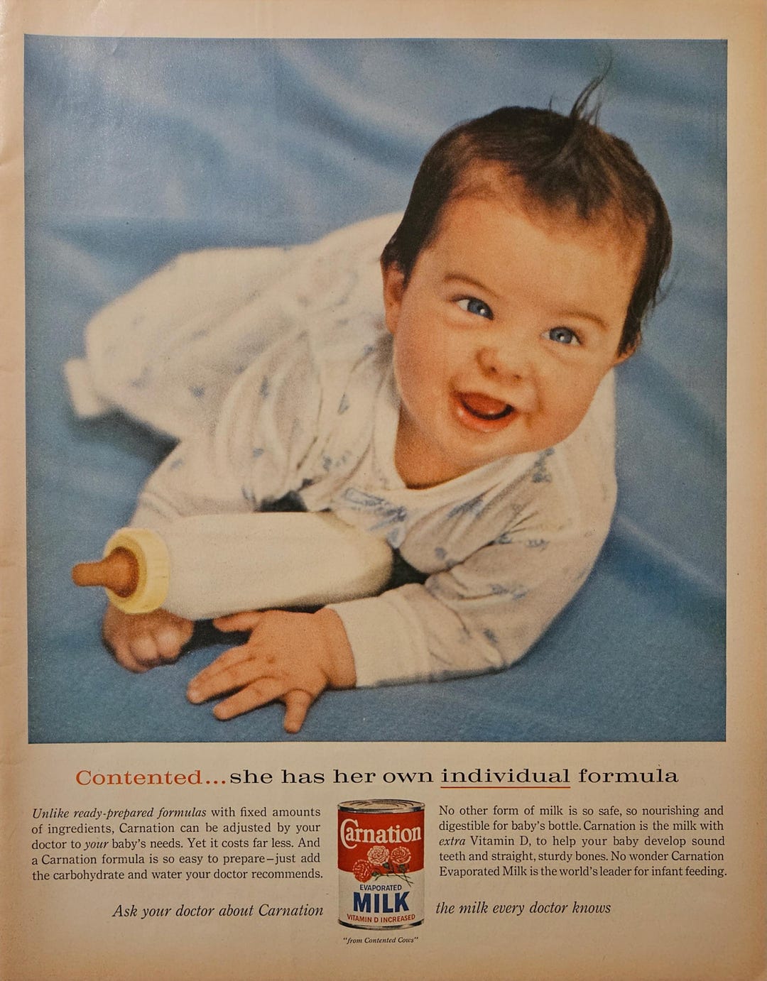Vintage Carnation Evaporated Milk Print Ad // 1960s // Retro Decor - Etsy