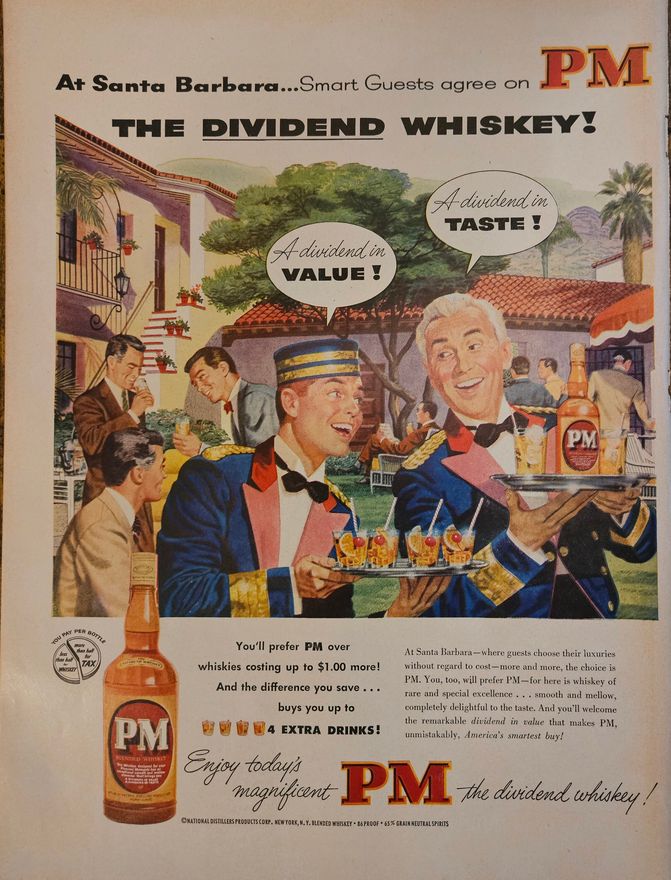 Vintage PM Whiskey Ad // 1950s // Retro Decor - Etsy