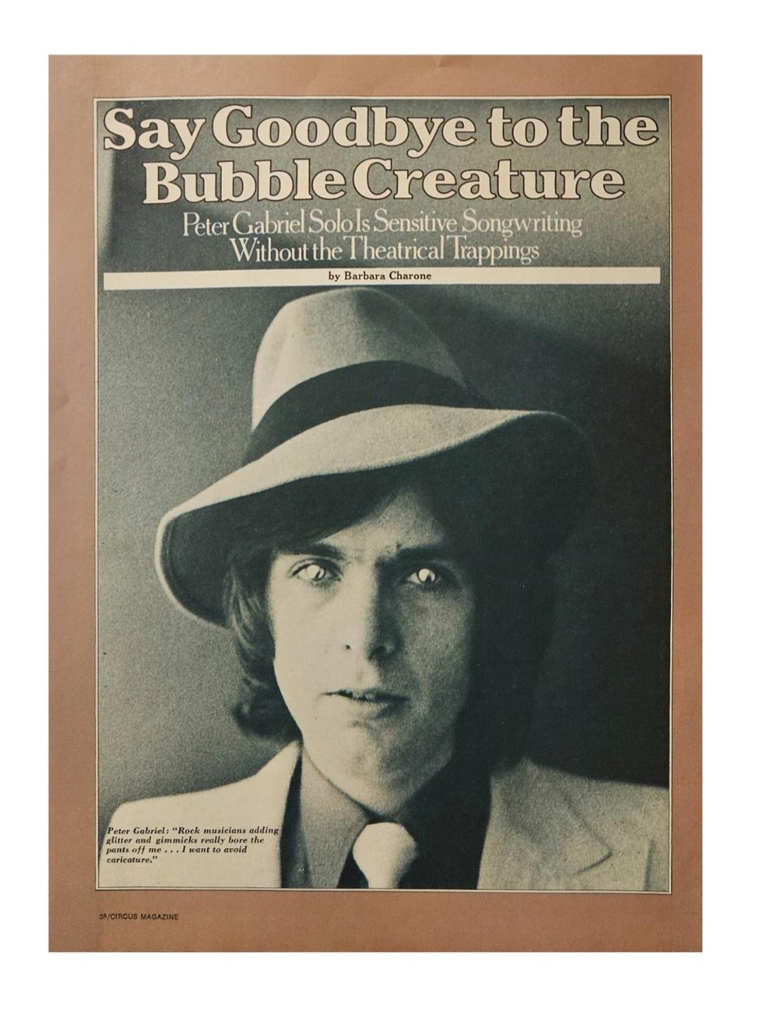 Peter Gabriel Vintage Magazine Photo 1970s Retro Decor - Etsy