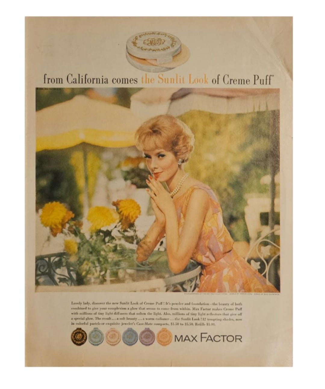 Vintage Max Factor Ad 1960s Retro Decor - Etsy UK
