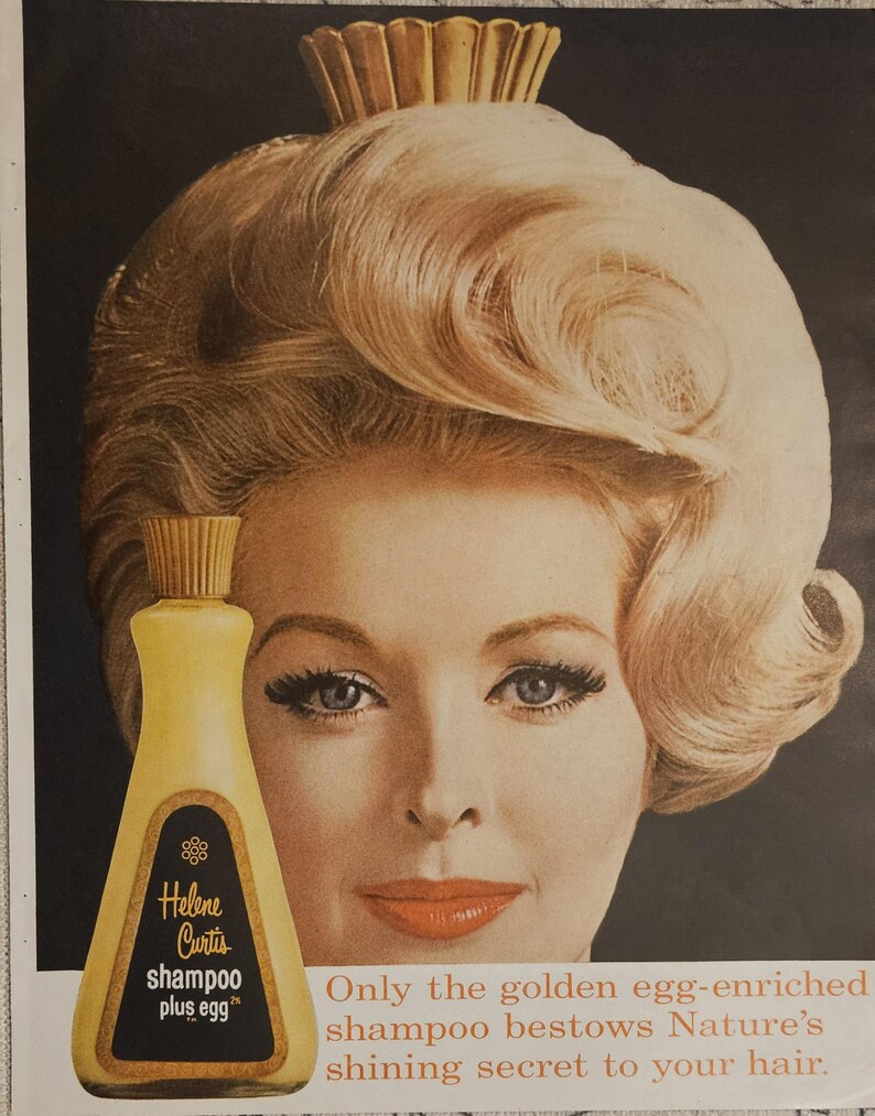 Vintage Helene Curtis Shampoo Print Ad 1960s Retro Decor - Etsy