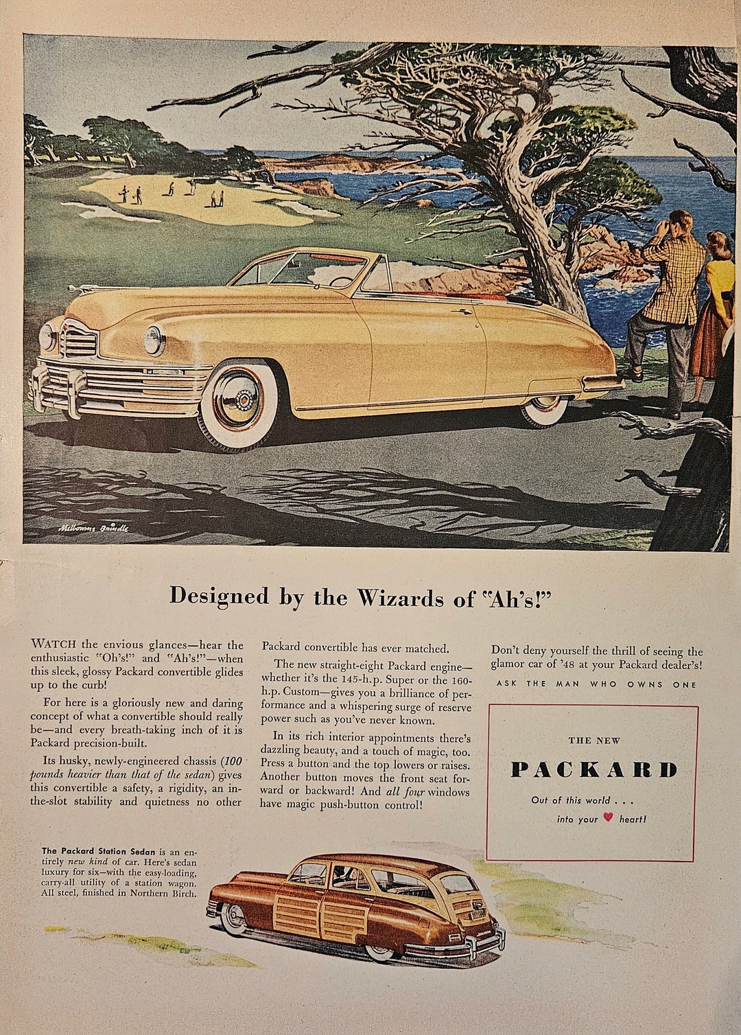 Packard Station Sedan Vintage Print Ad // 1940s // Retro Decor - Etsy