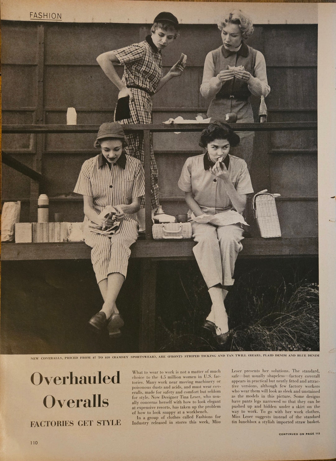 Vintage Women's Factory Fashion Photo Spread // 1950s // Retro Decor - Etsy