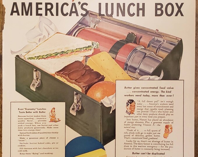 Vintage Butter Ad // 1942 // American Dairy Association // Retro Decor ...