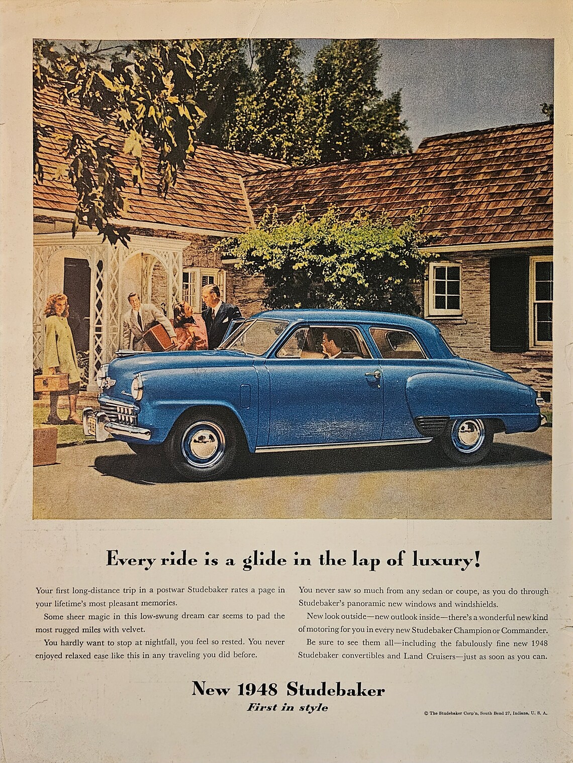 1948 Studebaker Vintage Print Ad // 1940s // Retro Decor - Etsy