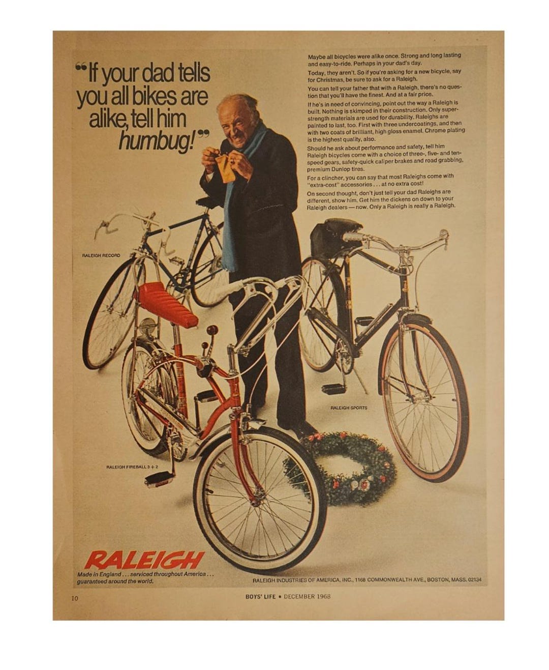 Vintage Raleigh Bicycle Print Ad 1960s Retro Decor - Etsy