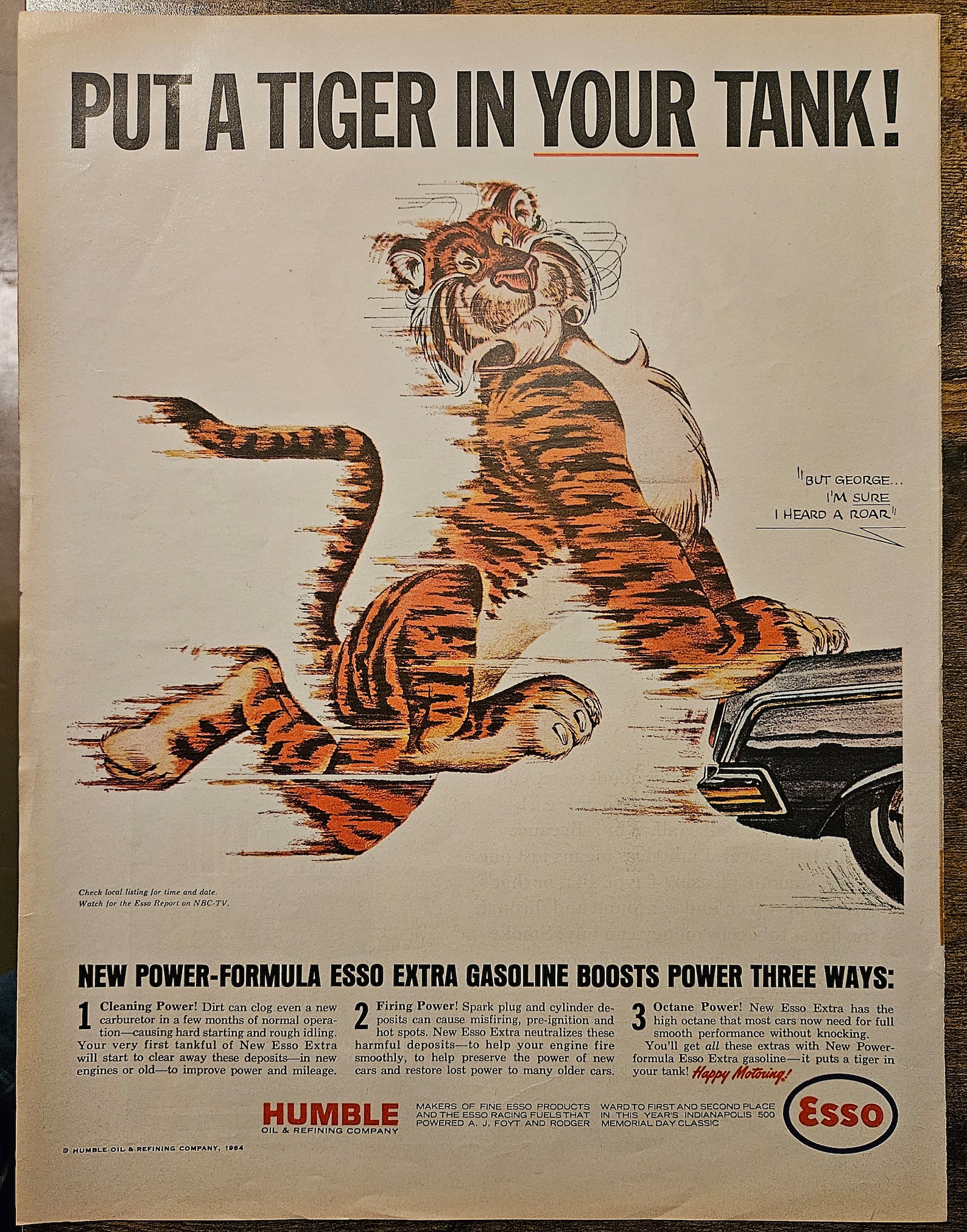 Esso Tiger in Your Tank Vintage Print Ad 1960s Retro Decor - Etsy