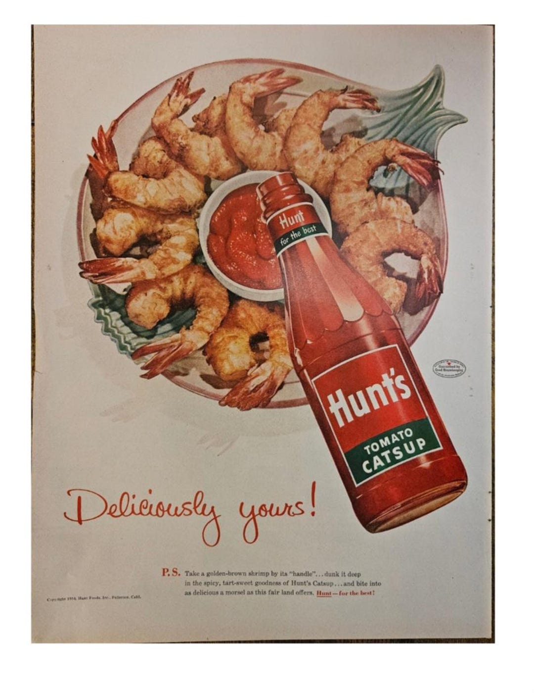 Vintage Hunt's Tomato Catsup Ad // 1950s // Retro Decor - Etsy