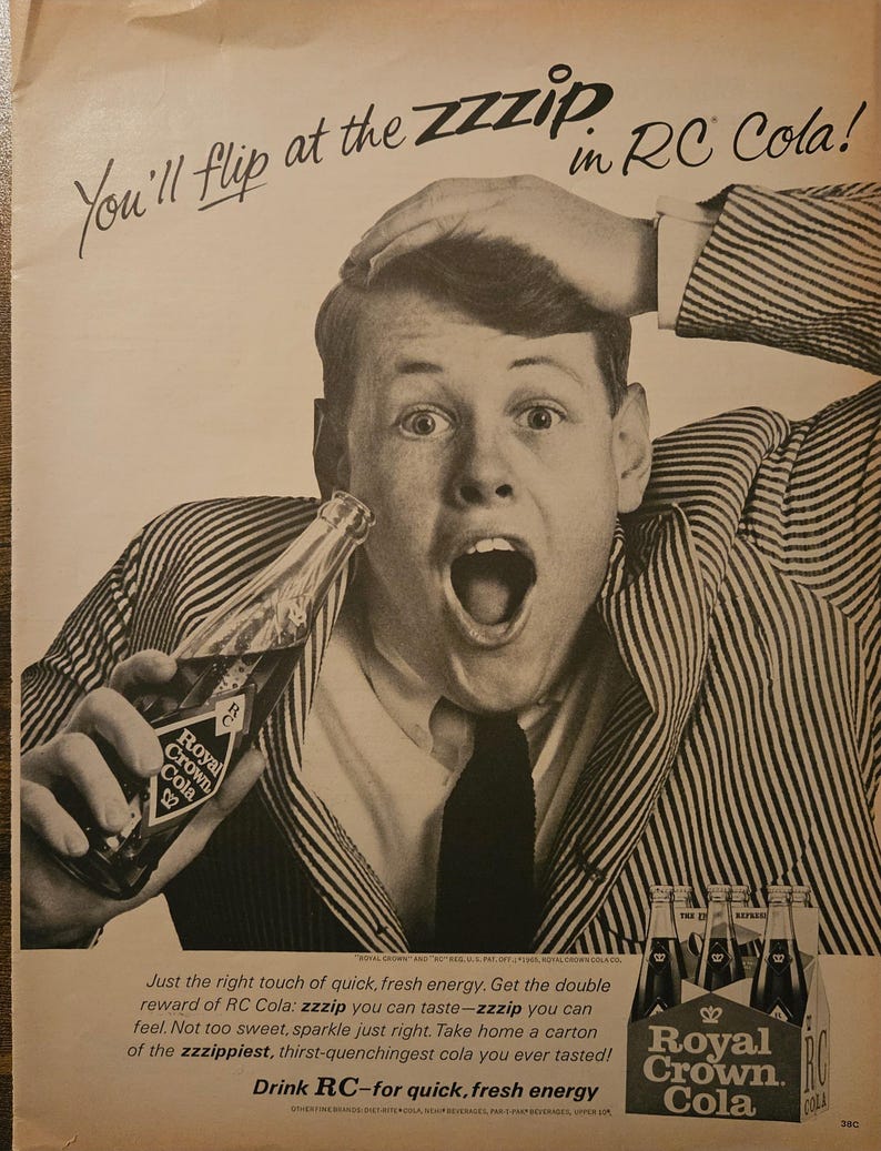 Vintage RC Cola Print Ad 1960s Retro Decor - Etsy