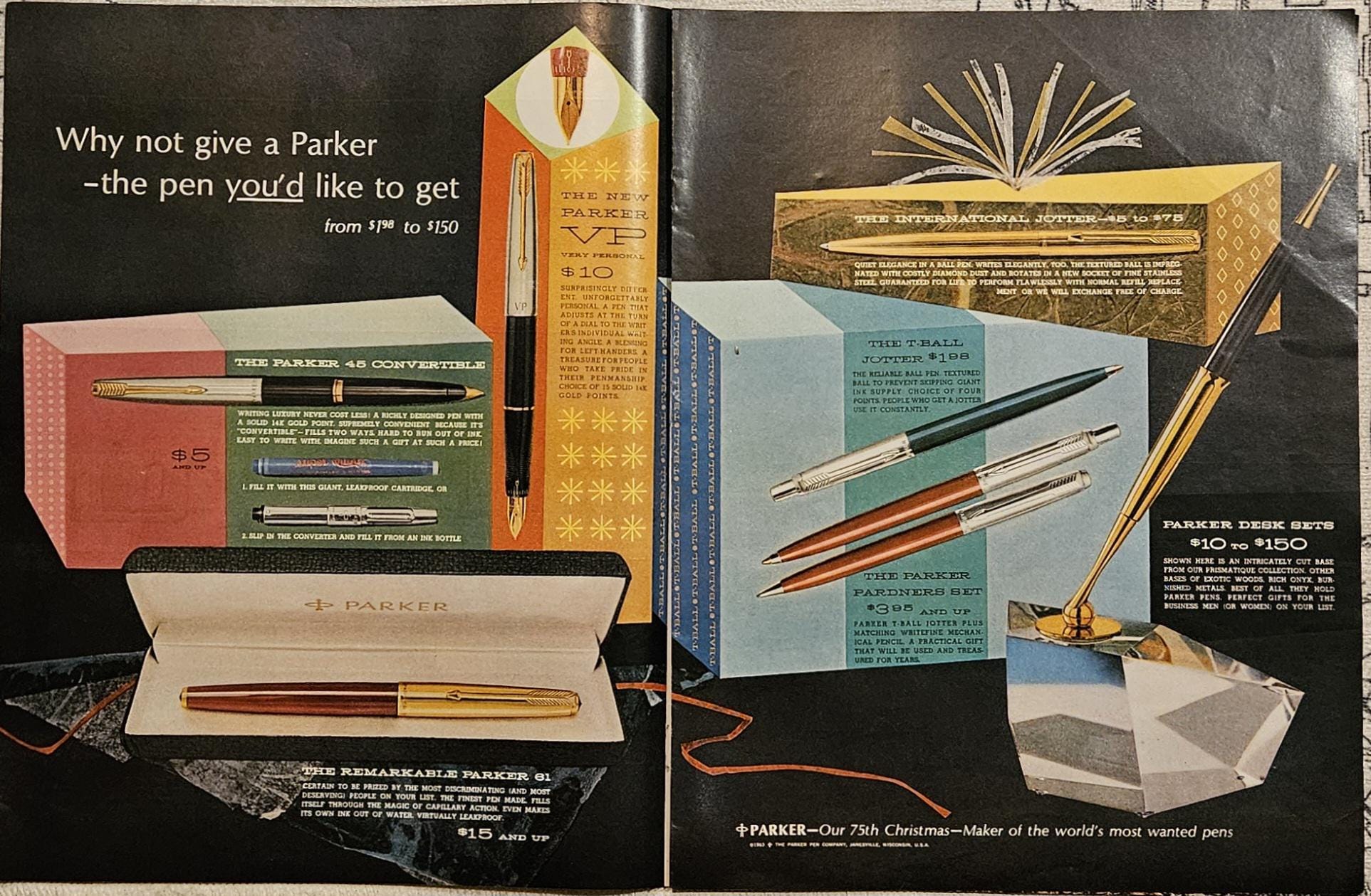 Vintage Parker Pens Print Ad 1960s Retro Decor - Etsy