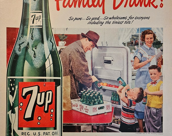 7up Vintage Print Ad // 1950s // Retro Decor - Etsy