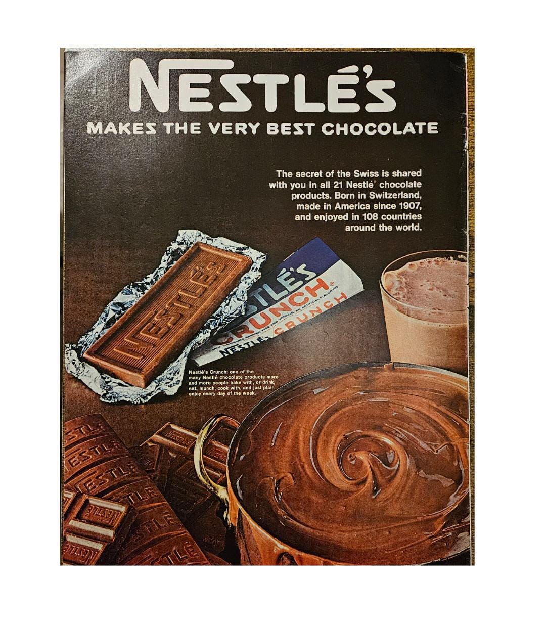 Nestlé Vintage Print Ad 1960s Retro Decor - Etsy