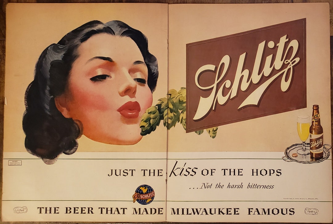 Schlitz Beer Vintage Print Ad // 1940s // Retro Decor - Etsy
