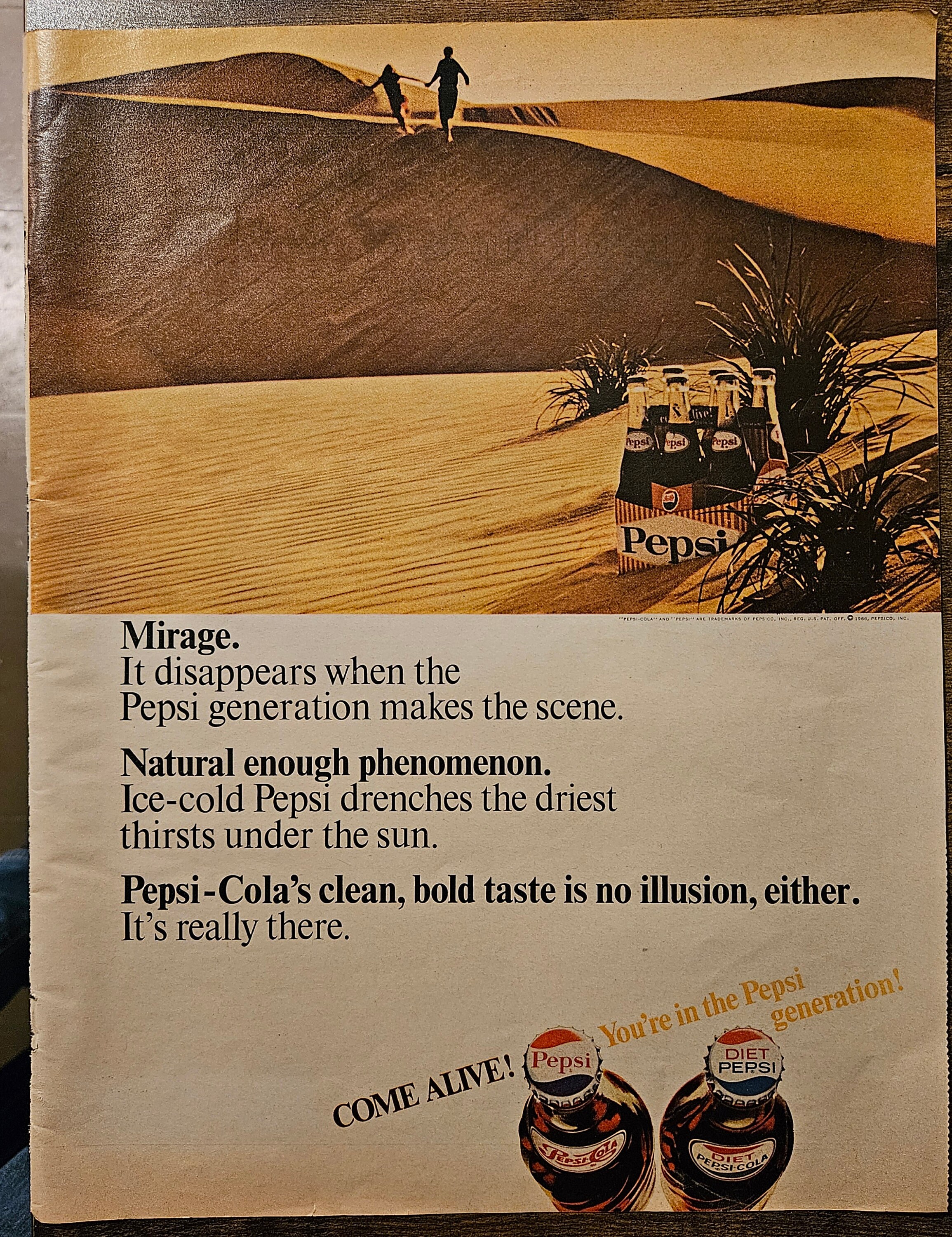 Vintage Pepsi Come Alive Ad // Pepsi Generation // 1960s // Retro Decor ...