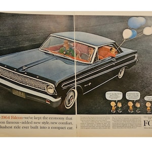 Vintage 1964 Ford Falcon Print Ad Charlie Brown Linus Van Pelt Peanuts ...