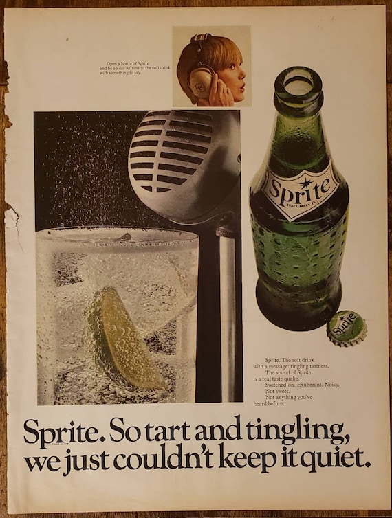 Vintage Sprite Soft Drink Ad // 1960s // Retro Decor - Etsy