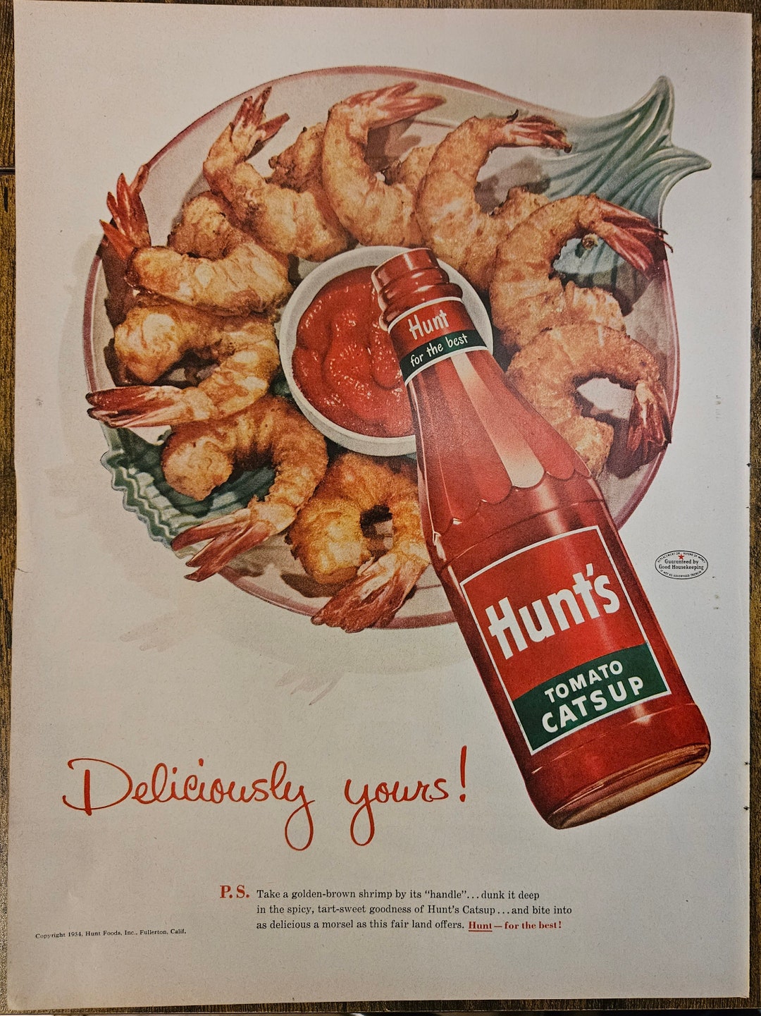 Vintage Hunt's Tomato Catsup Ad // 1950s // Retro Decor - Etsy