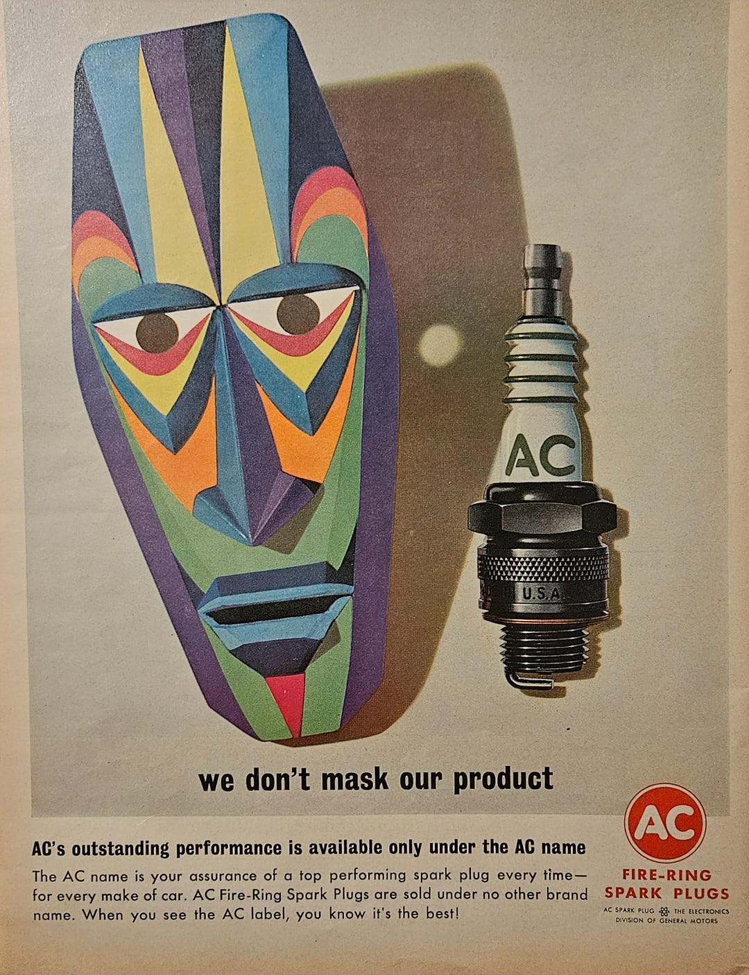 Vintage AC Spark Plug Print Ad // 1960s // Retro Decor - Etsy