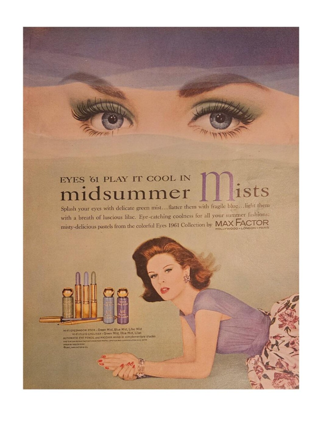 Vintage Max Factor Cosmetics Print Ad 1960s Retro Decor - Etsy