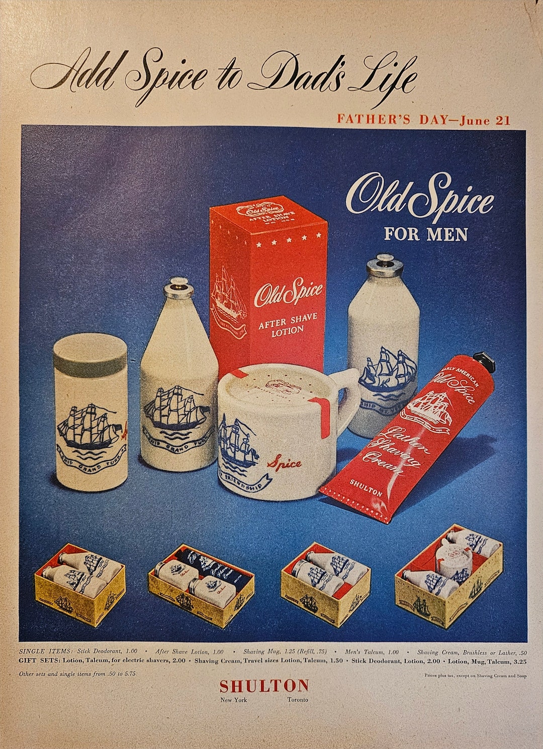 Old Spice Vintage Print Ad // 1950s // Retro Decor - Etsy