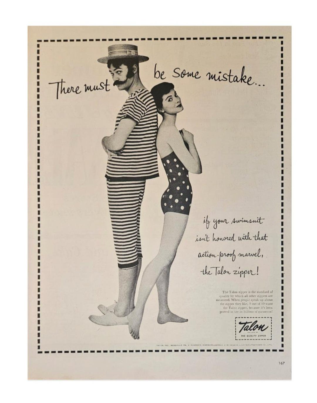 Talon Zipper Vintage Print Ad // 1950s // Retro Decor - Etsy